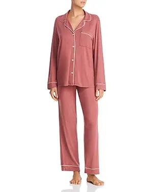 Eberjey Gisele Tencel Modal Long Pj Set Roan Rouge