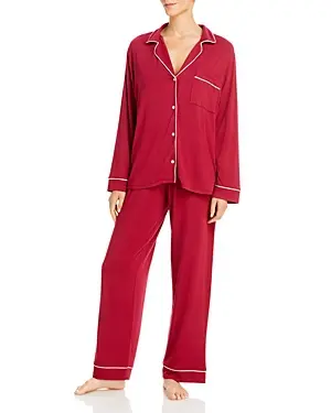 Eberjey Gisele Tencel Modal Long Pj Set Sangria/bone