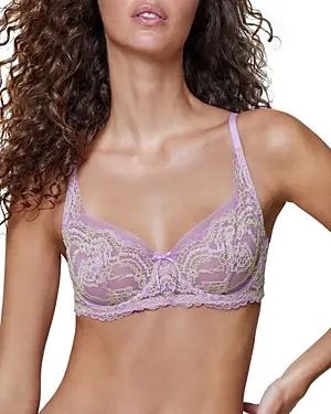 SKARLETT BLUE Minx Lace Balconette Bra Lavendula/limeade