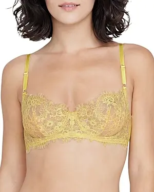 SKARLETT BLUE Entice Lace Balconette Bra Canary/nylon