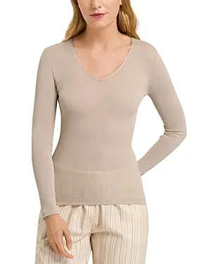 Hanro Woolen Silk Long Sleeve Shirt Safari