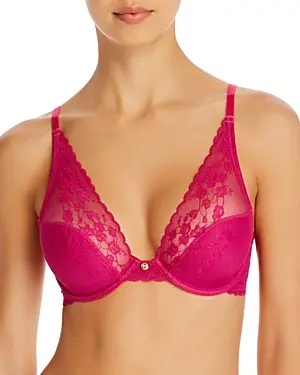 Natori Cherry Blossom Convertible Lace Bra Cerise