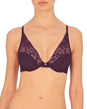 Natori Cherry Blossom Convertible Lace Bra Deep Plum