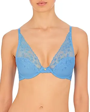 Natori Cherry Blossom Convertible Lace Bra Retro Blue