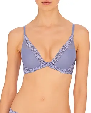 Natori Feathers Contour Plunge Bra Bluebell
