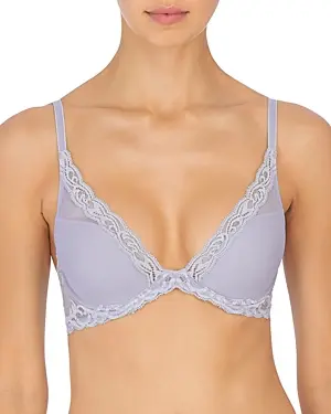 Natori Feathers Contour Plunge Bra Cosmic Sky