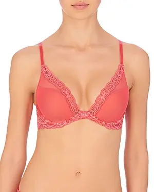 Natori Feathers Contour Plunge Bra Damask Pnk