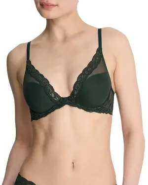 Natori Feathers Contour Plunge Bra Dark Forest
