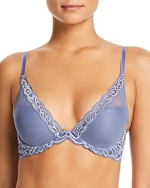 Natori Feathers Contour Plunge Bra Haze/slate