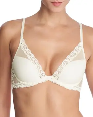 Natori Feathers Contour Plunge Bra Ivory