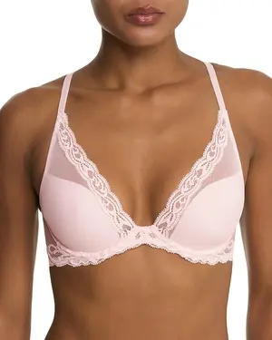 Natori Feathers Contour Plunge Bra - Pink Sky