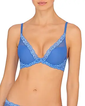 Natori Feathers Contour Plunge Bra Pool Blue