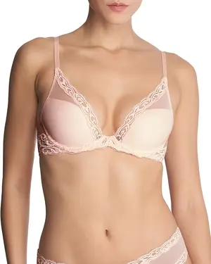 Natori Feathers Contour Plunge Bra Seashell