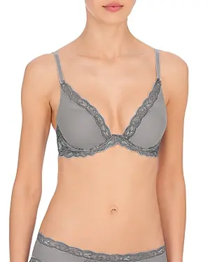 Natori Feathers Contour Plunge Bra Stone/fog