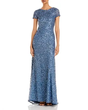 Adrianna Papell Sequined Gown - Nile