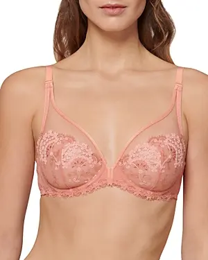 Simone Perele Wish Sheer Plunge Bra Ginger Pink