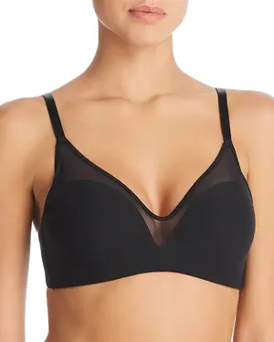 Le Mystère Sheer Illusion Wireless Bra - Black