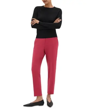 Theory Admiral Crepe Treeca Pull-on Pant - Deep Rose