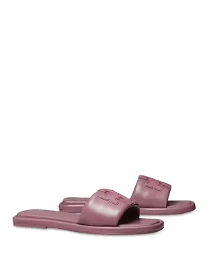Tory Burch Double T Sport Slide Sandals Cipria
