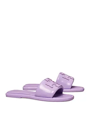 Tory Burch Double T Sport Slide Sandals Lavender Cloud