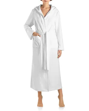Hanro Robe Selection Plush Hooded Long Robe - White