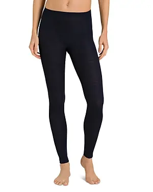 Hanro Woolen Silk Basic Longlegs Deep Navy