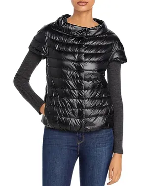Herno Emelia Cap Sleeve Puffer Jacket Black