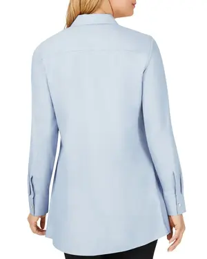 Foxcroft Cici Cotton Non-iron Tunic Shirt - Blue Wave