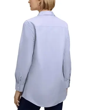 Foxcroft Cici Cotton Non-iron Tunic Shirt - Blue Wave