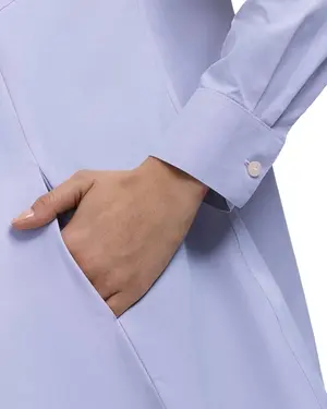 Foxcroft Cici Cotton Non-iron Tunic Shirt - Blue Wave