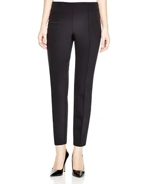 Lafayette 148 New York Acclaimed Stretch Slim Pintuck City Pants - Black