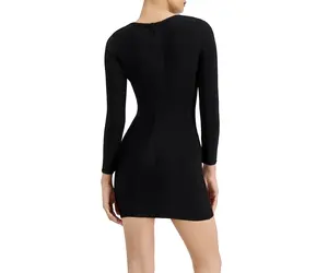 Herve Leger Long-sleeve Mini Sheath Dress