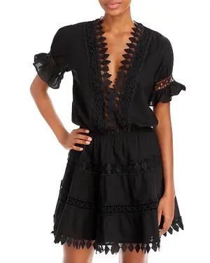 Peixoto Ora Embroidered Cotton Mini Dress