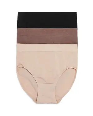 Wacoal B. Smooth Seamless Briefs, Set Of 3 Rose Dust/taupe/black