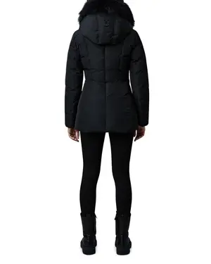 Mackage Adali Hooded Down Jacket With Shearling - Black/black Shearling