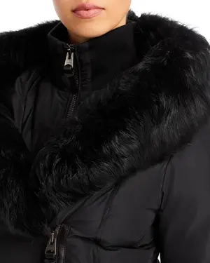Mackage Adali Hooded Down Jacket With Shearling - Black/black Shearling