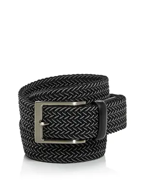 Bloomingdale'S Woven Stretch Belt - Black