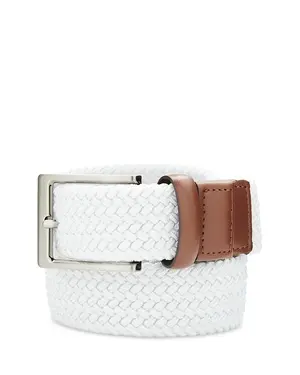 Bloomingdale'S Woven Stretch Belt - Exclusive White