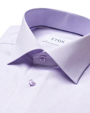 Eton Contemporary Fit Textured Solid Shirt - Purple