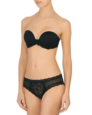 Natori Feathers Strapless Plunge Bra - Black