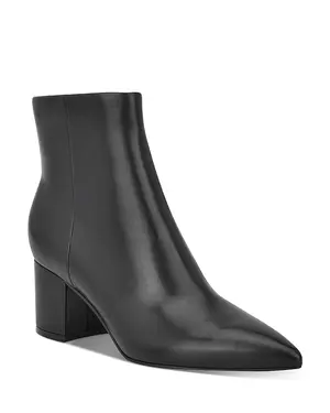 MARC FISHER LTD. Jarli High Heel Booties - Black Leather