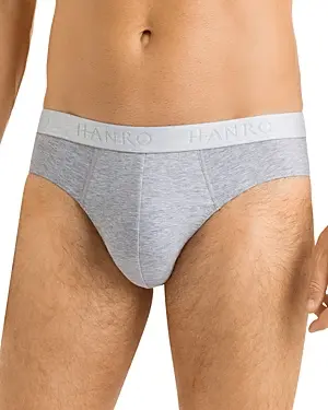 Hanro Cotton Essential Briefs, Pack Of 2 Carbon Blue/light Melange