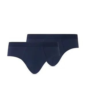 Hanro Cotton Essential Briefs, Pack Of 2 - Deep Navy