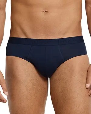 Hanro Cotton Essential Briefs, Pack Of 2 - Deep Navy