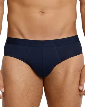 Hanro Cotton Essential Briefs, Pack Of 2 - Deep Navy