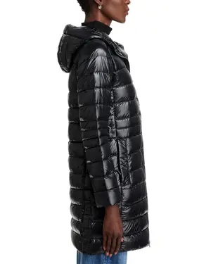 Canada Goose Cypress Packable Hooded Mid-length Down Jacket - Black