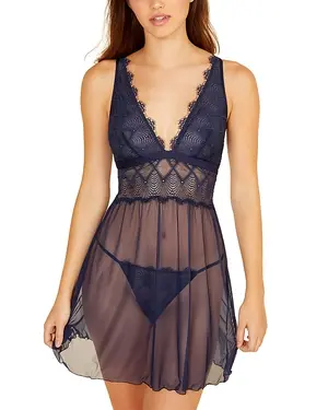 Cosabella Allure Babydoll Chemise - Navy