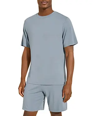 Eberjey Henry Short Pajama Set Blue Fog