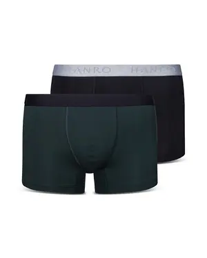 Hanro HANRO Essentials Cotton Blend Stretch Boxer Briefs Black/green