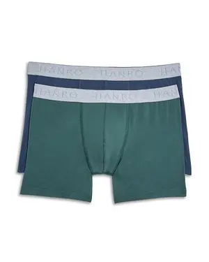 Hanro HANRO Essentials Cotton Blend Stretch Boxer Briefs Herbal Tea